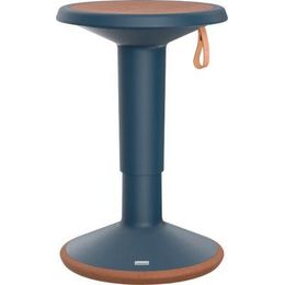 Interstuhl Sitzhocker ECO UPis1, biobasierter Kunststoff, &Oslash; 330 x H 450&ndash;630 mm, stahlblau