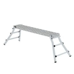 Munk Aluminium-Plattformleiter, klappbare F&uuml;&szlig;e, geriffelte Sprossen, rutschfest, max. 150 kg, Sprossenabstand 280 mm, 1730 x 285 x 700 mm