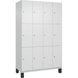 C+P Schlie&szlig;fachschrank Cambio, 4 Abteile, 12 F&auml;cher, auf F&uuml;&szlig;en, B 1200 x T 525 x H 1980 mm, verkehrswei&szlig;