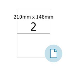 Blattetiketten Herma 58102, permanenthaftend, besonders stark haftend, wetterfest, bedruckbar, B 210 x H 148,5 mm, PE-Folie, wei&szlig;, 500 St&uuml;ck/250 Blatt