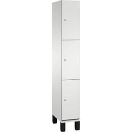 C+P Schlie&szlig;fachschrank Cambio, 1 Abteil, 3 F&auml;cher, auf F&uuml;&szlig;en, B 300 x T 525 x H 1980 mm, lichtgrau