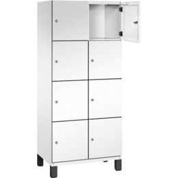 C+P Schlie&szlig;fachschrank Cambio, 2 Abteile, 8 F&auml;cher, auf F&uuml;&szlig;en, B 800 x T 525 x H 1980 mm, verkehrswei&szlig;