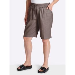 sheego Gro&szlig;e Gr&ouml;&szlig;en Bermudas mit Pailletten entlang der Taschen, dunkeltaupe, Gr&ouml;&szlig;e 54 - Damen