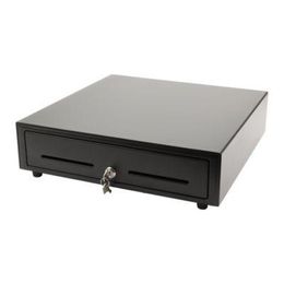 Kassenschublade Olympia LD 410AT Easy Push, &ouml;ffnet sich durch Antippen, 8 M&uuml;nzf&auml;cher und 4 Geldscheinf&auml;cher, abschlie&szlig;bar, Metall, schwarz