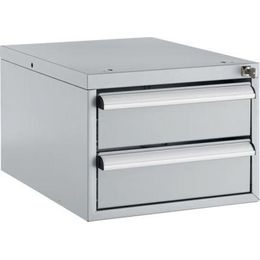 Sch&auml;fer Shop Sch&auml;fer Shop Pure Schubladenblock 411, f&uuml;r Arbeitstische AST31, links/rechts montierbar, 2 Sch&uuml;be, abschlie&szlig;bar, bis 50 kg, Stahl, wei&szlig;aluminium/wei&szlig;aluminium