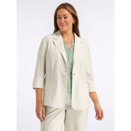 sheego Gro&szlig;e Gr&ouml;&szlig;en Leinenblazer mit 3/4-Arm, ecru, Gr&ouml;&szlig;e 54 - Damen