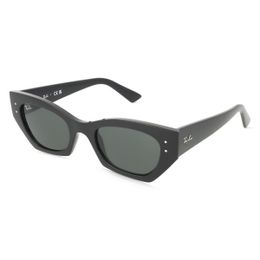 Ray-Ban 0RB4430 ZENA | Unisex-Sonnenbrille | Fassung: Vollrand, Geometrisch, Kunststoff, Schwarz | Glasfarbe: Grau