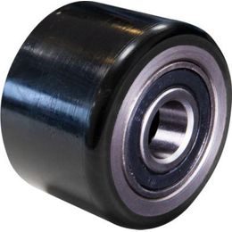 Gabelrolle f&uuml;r Hubwagen, inkl. Lager, &Oslash; 75 x B 50 mm, PU, silber