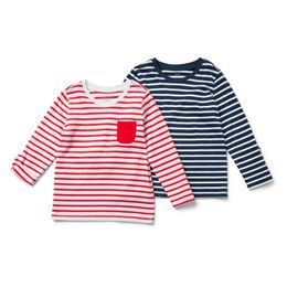 Tchibo - 2 Kinder-Langarmshirts - Gr. 98/104 - wei&szlig;