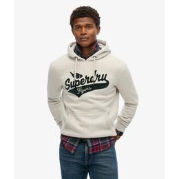 Superdry Herren Baumwolle Grafik Flyers Hoodie mit Schriftzug, Grau & Gr&uuml;n - Gr&ouml;&szlig;e: L 10406065019015WB003
