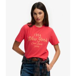 Superdry Damen Beach Club T-shirt in Lockerer Passform Red - Gr&ouml;&szlig;e: 44 2102421502388L1M025