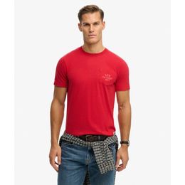 Superdry Herren Vintage Prep T-shirt mit Tasche Red - Gr&ouml;&szlig;e: XL 1040405503303RXG004