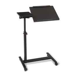 Bett- und Beistelltisch, h&ouml;henverstellbar 73-118 cm, mit Rollen, schwarz