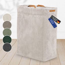 Lycce W&auml;schekorb Cord &ndash; Nischenw&auml;schekorb platzsparend & praktisch waschbare Bez&uuml;ge faltbarer W&auml;schesammler Schlafzimmer, Kinderzimmer & Badezimmer