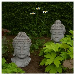 HTI-Living Buddhakopf, Zement Vintage