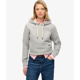 Superdry Damen Baumwolle Gesticktes Logo Finest Goods Hoodie Mit lockerer Passform, Hellgrau - Gr&ouml;&szlig;e: 36 210262250186207Q030