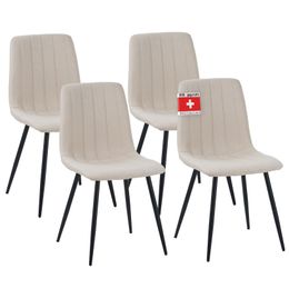 ALBATROS Esszimmerst&uuml;hle 4er Set GARDA beige - Komfortabler Polsterstuhl f&uuml;r Modernes und Stilvolles Design am Esstisch - K&uuml;chenstuhl oder Stuhl Esszimmer mit hoher Belastbarkeit bis 110kg