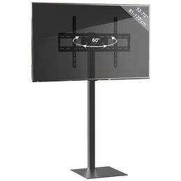 Vcm TV Standfu&szlig; mit Zwischenboden 32-70 Zoll bis 35 kg VESA max. 600x400 h&ouml;henverstellbar 112-124 cm Fernseh St&auml;nder TV Bodenst&auml;nder Ma&szlig;e ca. H. 112 - 124 x B. 64 x T. 38 cm Fernsehstand Zanta