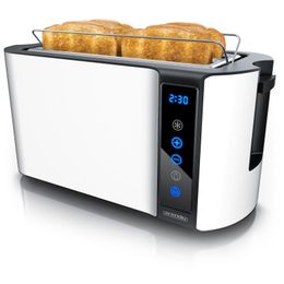 arendo Toaster, Edelstahl, mit Br&ouml;tchenaufsatz, Display & Touch, w&auml;rmeisoliert, verschiedene Schlitze