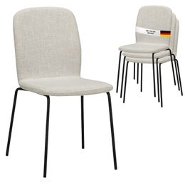 ALBATROS Esszimmerst&uuml;hle 4er Set ENNA, beige - stapelbar, bequemer Polsterstuhl - Eleganter K&uuml;chenstuhl, Stuhl Esszimmer oder Esstisch Stuhl, Konferenzstuhl , St&uuml;ckzahl:4, Farbe:Beige