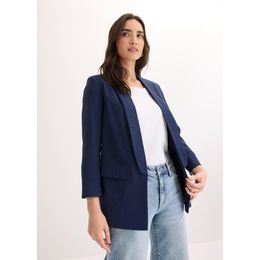bonprix Longblazer aus Viskose-Mix, blau, Gr.46, Charismatischer Longblazer mit geradem Saum.