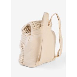bonprix Rucksack in strukturierter Optik, beige, Gr.32x36 cm, Sch&ouml;ner Rucksack in Makramee Optik, ein idealer Sommerbegleiter., aus Vegan