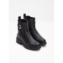 bonprix Chelsea-Boots mit Schnalle, schwarz, Gr.36, Modischer Chelsea Boot mit dekorativer Schnalle
