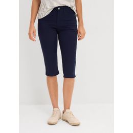 bonprix Capri-Hose mit Bequembund, blau, Gr.44, Sch&ouml;ne Twill Capri-Hose, 97% Baumwolle
