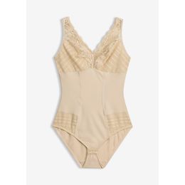 bonprix Shape Body mit mittlerer Formkraft, beige, Gr.38, Elastischer Formbody mit Spitzendekor und mittlerer Formkraft