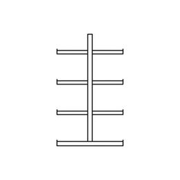 META Kragarmregal Grundregal IPE120 doppelseitig 2000 x 1000 x 1000 mm Enzianblau + 8 Kragarmen je St&auml;nder (75022)