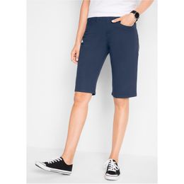 bonprix Stretch-Bermuda (2er Pack), blau, Gr.48, Doppelpack: Stretch-Bermuda in Twill- und Jeansoptik mit elastischem Bund, Denim: 66% Baumwolle
