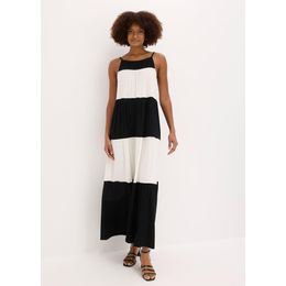 bonprix Jerseykleid aus softem Viskose-Mix, schwarz, Gr.44/46 (L), modisches Jerseykleid in Maxil&auml;nge mit Spaghetti-Tr&auml;gern