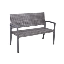 Garden Pleasure Gartenbank 'Sanremo' 2-Sitzer Aluminium dunkelgrau/schwarz 116 x 87 x 60 cm