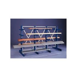 META Kragarmregal Anbau IPE140 einseitig 2500 x 1300 x 400 mm Enzianblau + 4 Armen je St&auml;nder (4026212119985)