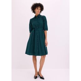 bonprix Hemdblusenkleid mit Spitze und Bindeband, gr&uuml;n, Gr.50, Charismatisches Hemdblusenkleid mit Eingriffstaschen und Taillenband zum Binden, 72% Baumwolle