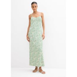 bonprix Tr&auml;gerkleid aus flie&szlig;ender Viskose, gr&uuml;n, Gr.40, Midikleid mit Schlitz, aus Viskose