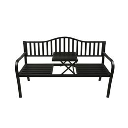 Garden Pleasure Gartenbank 'Segula' 3-Sitzer Stahl schwarz 150 x 89 x 60 cm