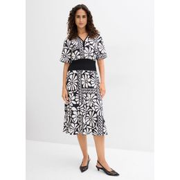 bonprix Midikleid mit tiefem Ausschnitt, schwarz, Gr.36/38 (S), Stylisches Kleid mit toller Passform