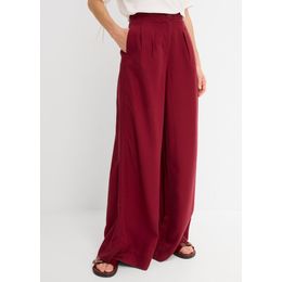 bonprix Bundfaltenhose aus flie&szlig;endem Lyocell, rot, Gr.38, Weite Hose mit Seitentaschen und Bundfalten auf der Vorderseite