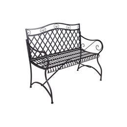 Garden Pleasure Gartenbank 'Porak' 2-Sitzer Stahl schwarz 60 x 97 x 111,5 cm