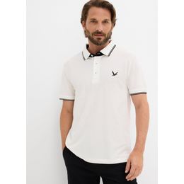 bonprix Poloshirt aus reiner Bio-Baumwolle (2er Pack), schwarz, Gr.56/58 (XL), Klassisches Polo-Shirt im Regular Fit mit kontrastfarbenden Details und kleiner Bruststickerei, aus 100% Baumwolle