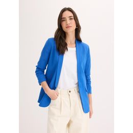 bonprix Blazer mit Raffung, blau, Gr.52, Moderner Blazer mit langem Revers