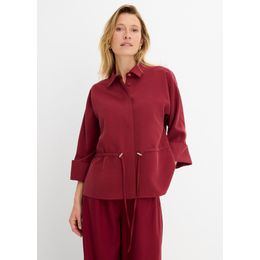 bonprix Bluse aus softem Viskose-Mix, rot, Gr.52, modische Bluse mit Bindeband