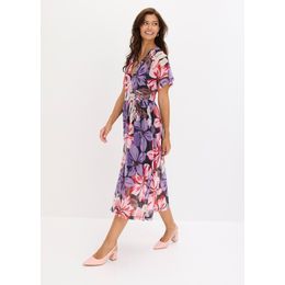 bonprix Midikleid mit tiefem Ausschnitt, schwarz, Gr.36/38 (S), Stylisches Kleid mit toller Passform