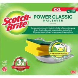 Scotch-Brite&trade; Reinigungsschwamm Classic XXL, extragro&szlig;, f&uuml;r T&ouml;pfe/Pfannen/Geschirr, hohe Scheuerkraft, L 160 x B 91 mm, Schaumstoff, gelb-gr&uuml;n, 4 St&uuml;ck