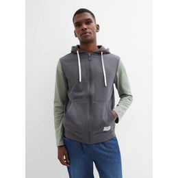 bonprix Kapuzen-Sweatweste aus weichem Baumwoll-Mix, grau, Gr.52/54 (L), Modische Sweatweste mit Kapuze und 2 Taschen aus weichem Baumwollmix, 60% Baumwolle