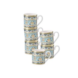 Villeroy & Boch Espressotasse VILLEROY & BOCH "Espressotassen Samarkand Aquamarin 50 ml 6er Set bunt", bunt, 6 tlg., Porzellan, Trinkgef&auml;&szlig;e, Espressotasse