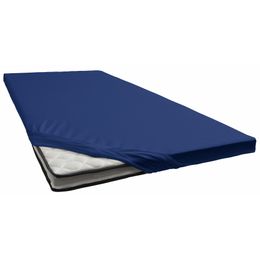 Spannbettlaken bellana "bellana deluxe f&uuml;r Topper, mit Elasthan, Premium Jersey 230 g/m&sup2;", blau (marine), 1 Stk., Jersey, 180x200 180x210 180x220 190x200 190x210 190x220 200x200 200x210 200x220 10cm, Jersey, Obermaterial: 95% Baumwolle, 5% Elasthan (LYCRA), Bettlaken, Spannbettlaken, mit 5% Elasthan, f&uuml;r Topper mit 4-10cm H&ouml;he, b&uuml;gelfrei, faltenfrei