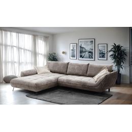 Ecksofa exxpo - SOFA FASHION "Biarritz modern und elegantes Mega Sofa mit tollem Sitzkomfort, L-Form", beige (latte, beige), B:324cm H:92cm T:203cm, Sofas, Ecksofa, XXL&ndash; Longchair Ecke in hochwertiger Verarbeitung, Stellma&szlig;e 324x203 cm
