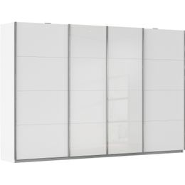 Schwebet&uuml;renschrank Rauch "Kleiderschrank Schrank Garderobe W&auml;scheschrank Ankleide SYNCRONO", wei&szlig; (wei&szlig;, wei&szlig;glas), B:316cm H:211cm T:62cm, Holzwerkstoff, Schr&auml;nke, Schwebet&uuml;renschrank, Mittelt&uuml;ren mit praktischer Synchron-&Ouml;ffnung MADE IN GERMANY